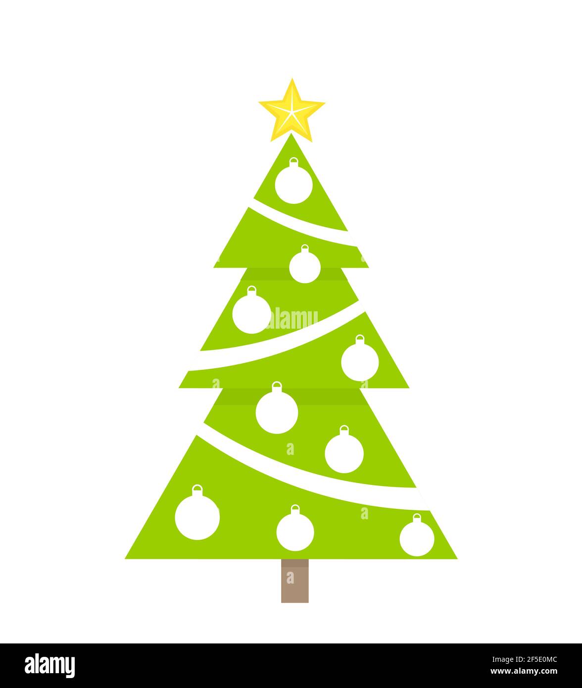 Decorated green Christmas tree. Vector illustration Stock Vector Image ...