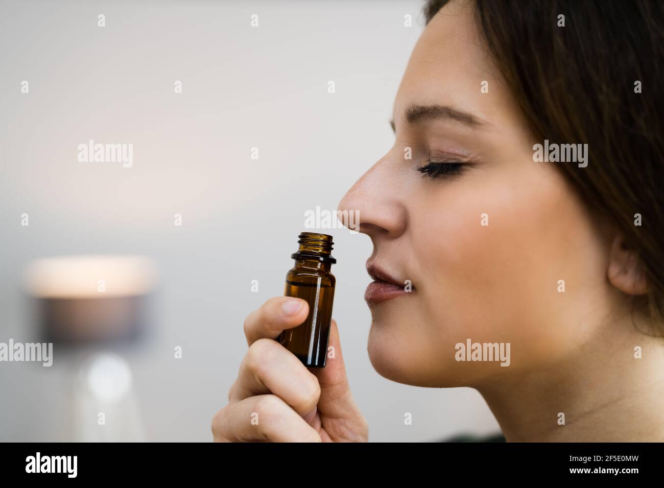 Aromatherapy Essential Oil Smell Therapy Herbal Treatment Stock Photo ...