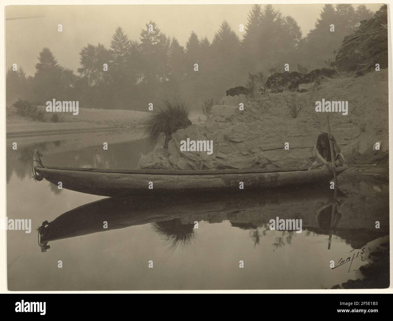 Fishing from Canoe - Hupa. Edward S. Curtis (American, 1868 - 1952 ...
