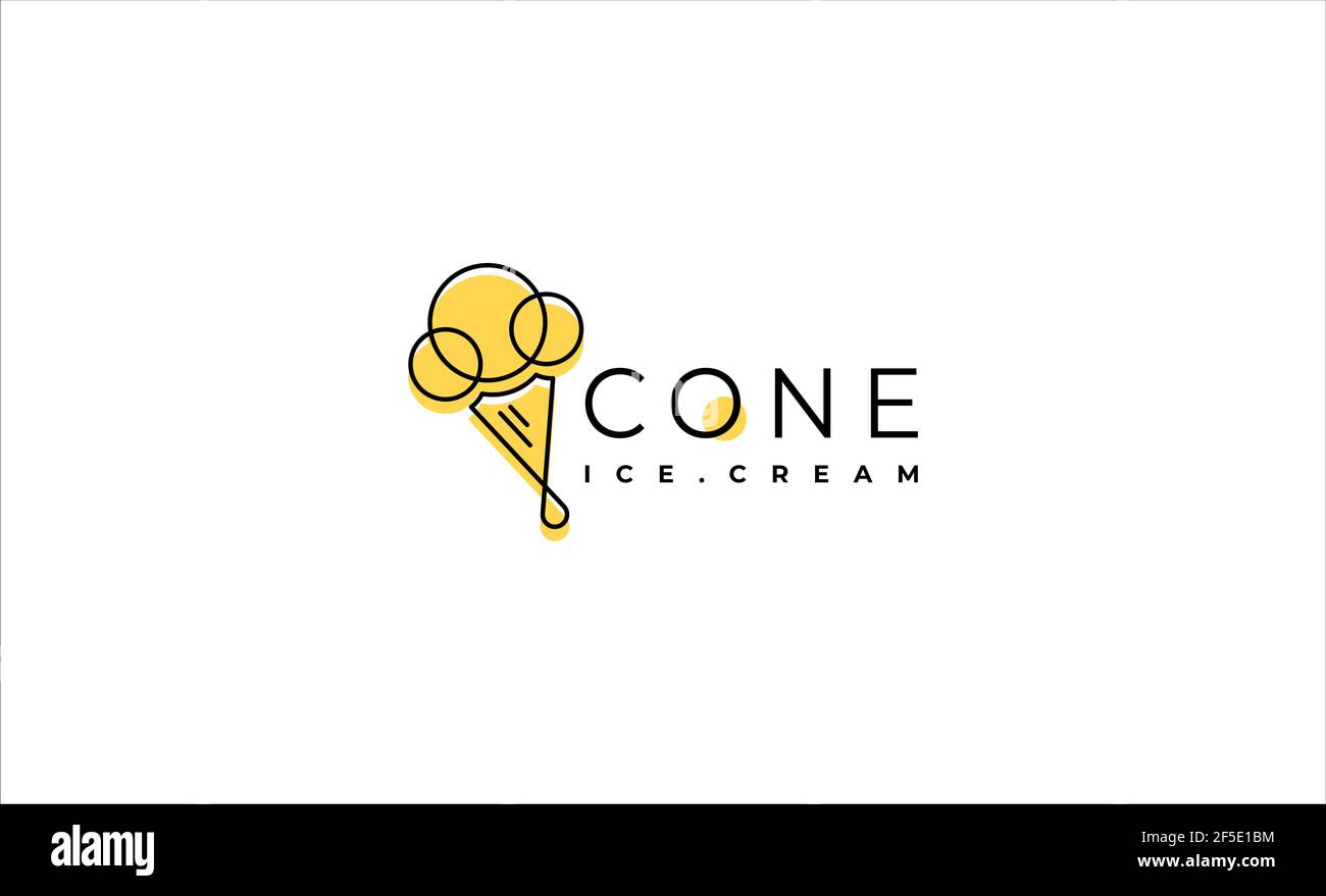 ice cream cone logo Design Vector illustration Stock Photo - Alamy