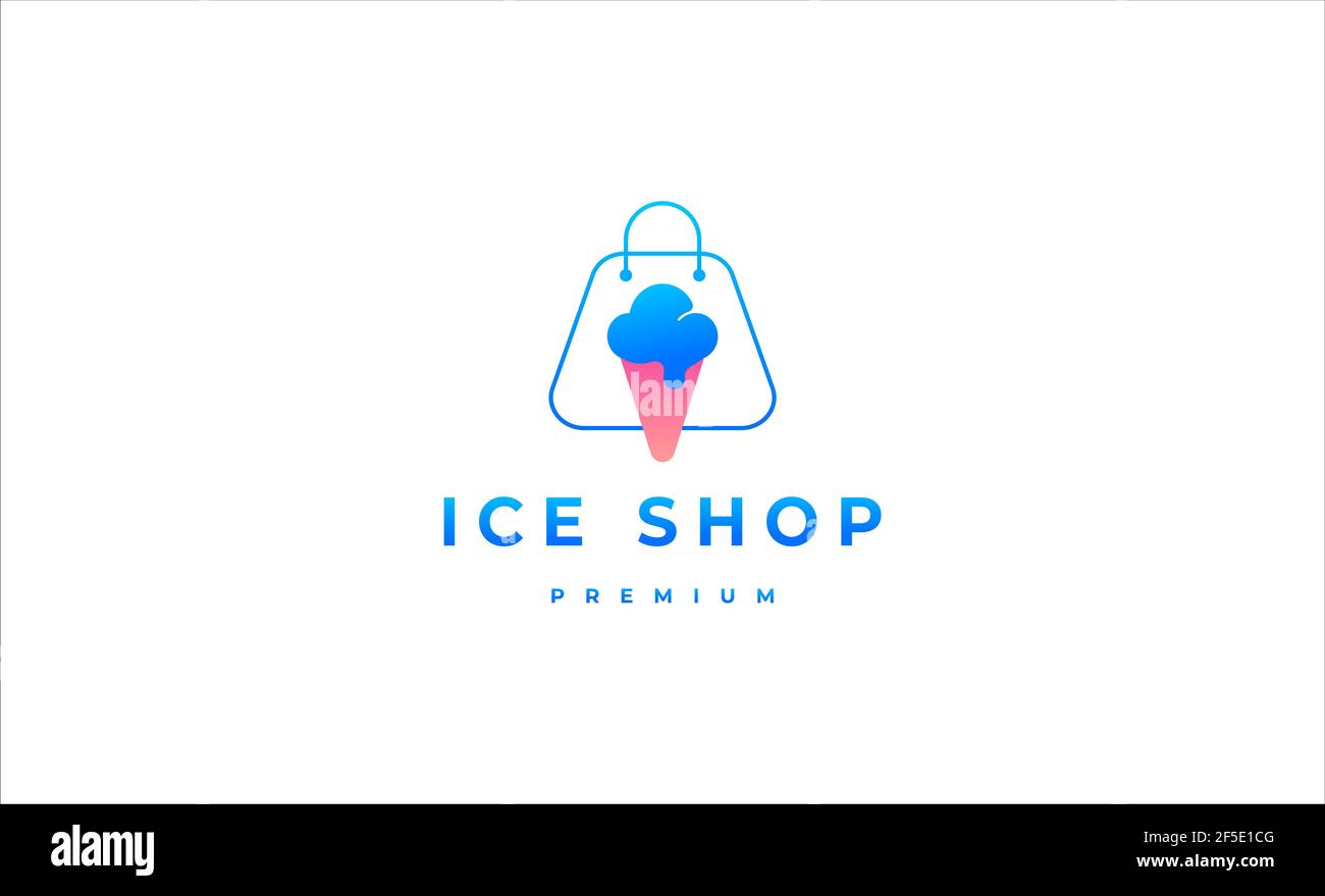 ice cream shop logo design vector illustration Stock Photo - Alamy
