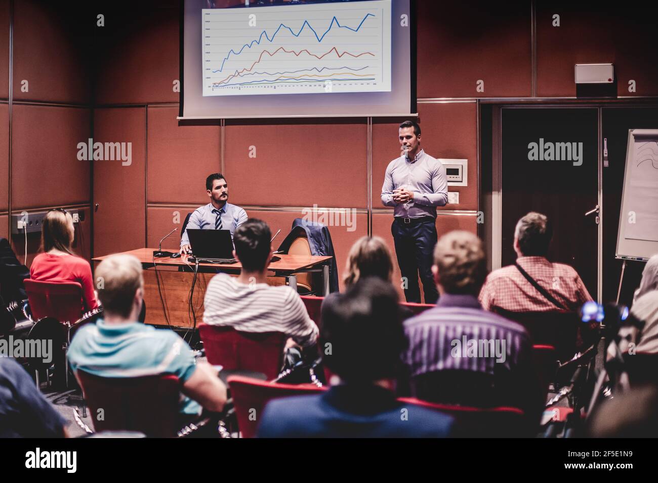Speaker Giving a Talk at Business Conference and Presentation Stock ...