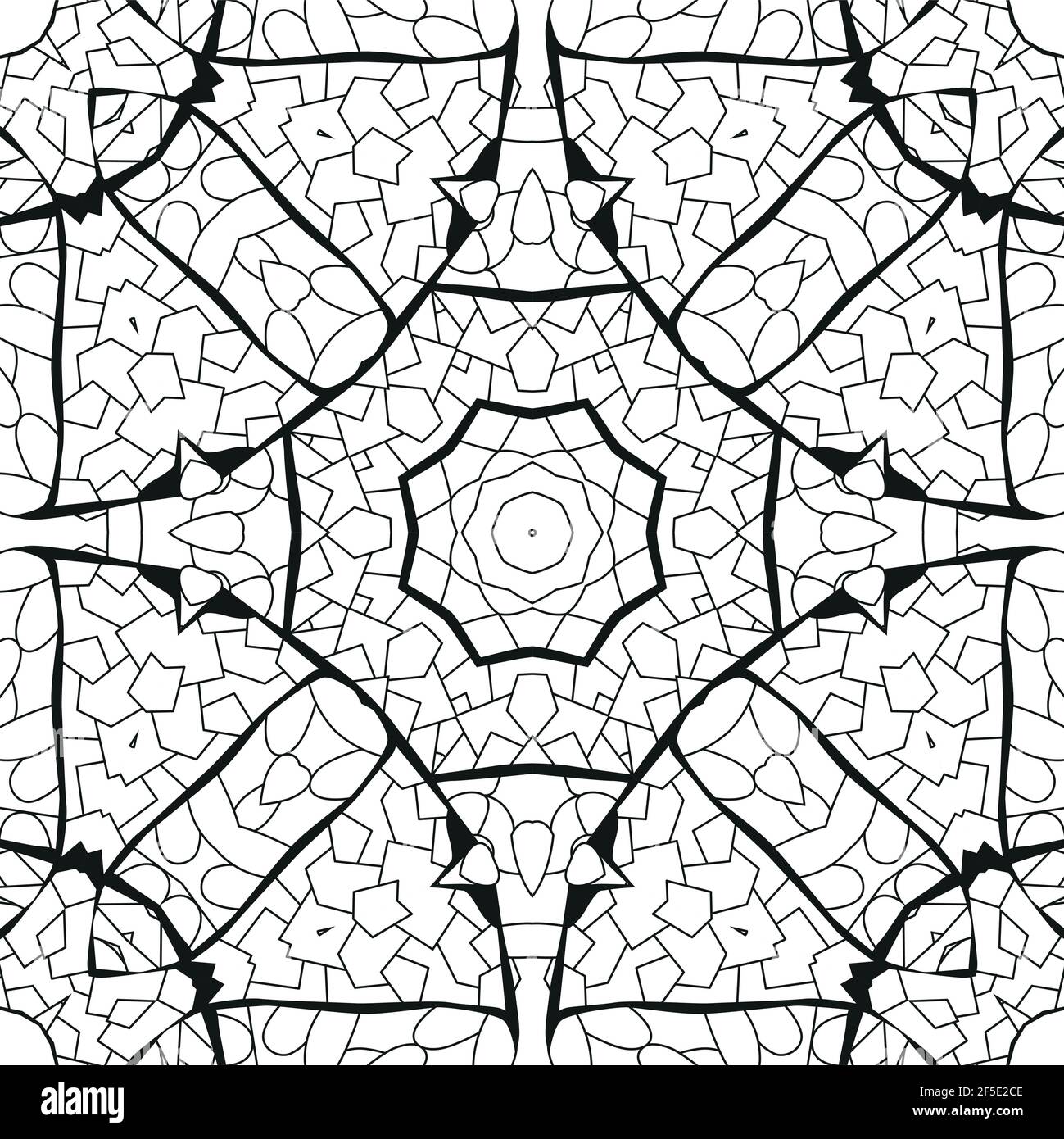 Vector adult coloring book seamless textures. Hand-painted art design ...