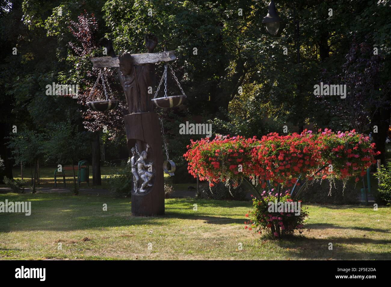 Sculpture of Pillory in Zary. Poland Stock Photo - Alamy