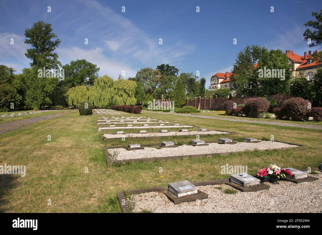 Cemetery of Soviet soldiers in Zary. Poland Stock Photo - Alamy