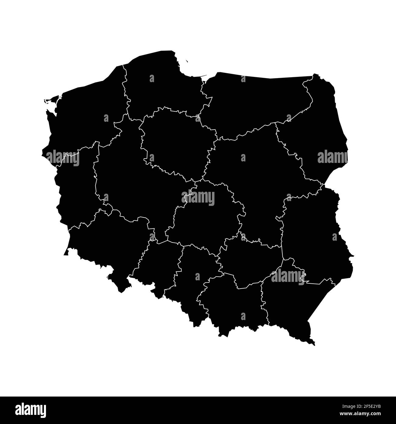 Poland country map vector with regional areas Stock Vector Image & Art ...