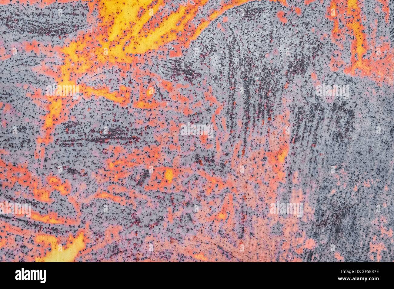 Multicolored abstract pattern on old surface metal texture background ...