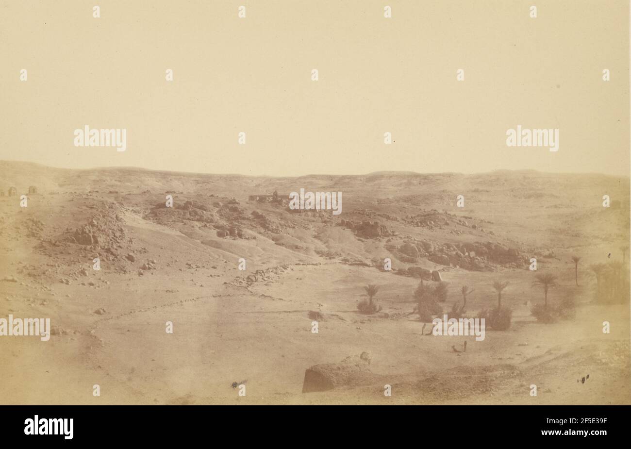 Overview of the Ruins of Fostat, near Cairo. Théodule Devéria (French ...