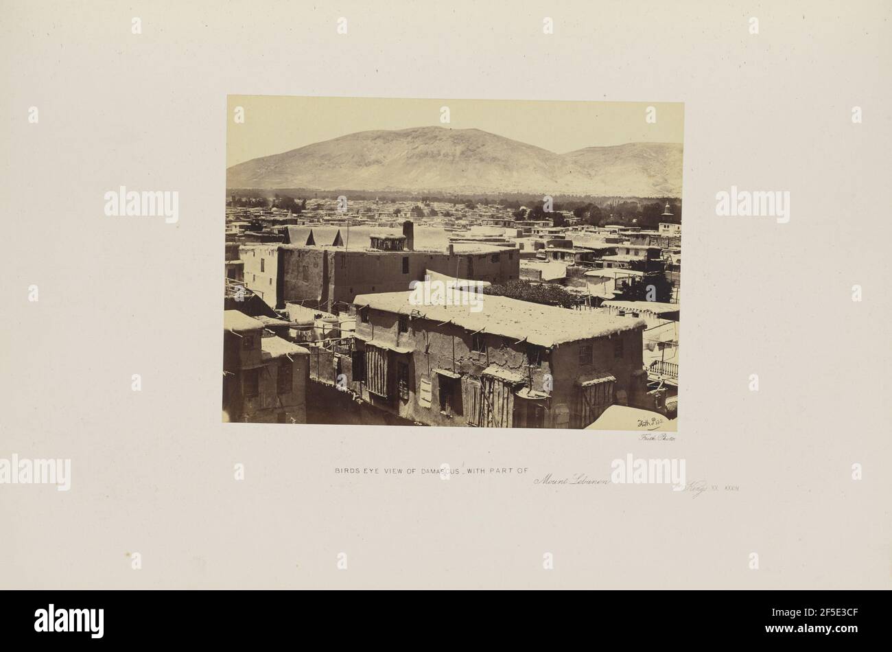 Birds sic Eye View of Damascus, with Part of Mount Lebanon. Francis ...