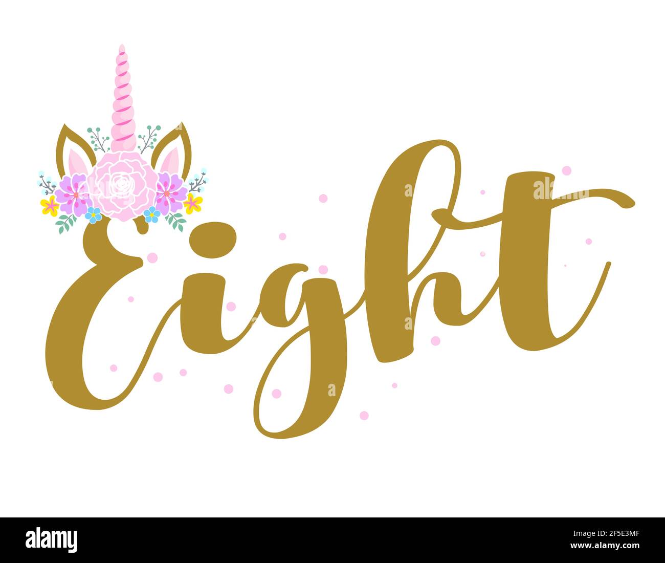 Eight (8.) Birthday teen girl eighth year anniversary. Princess Queen ...