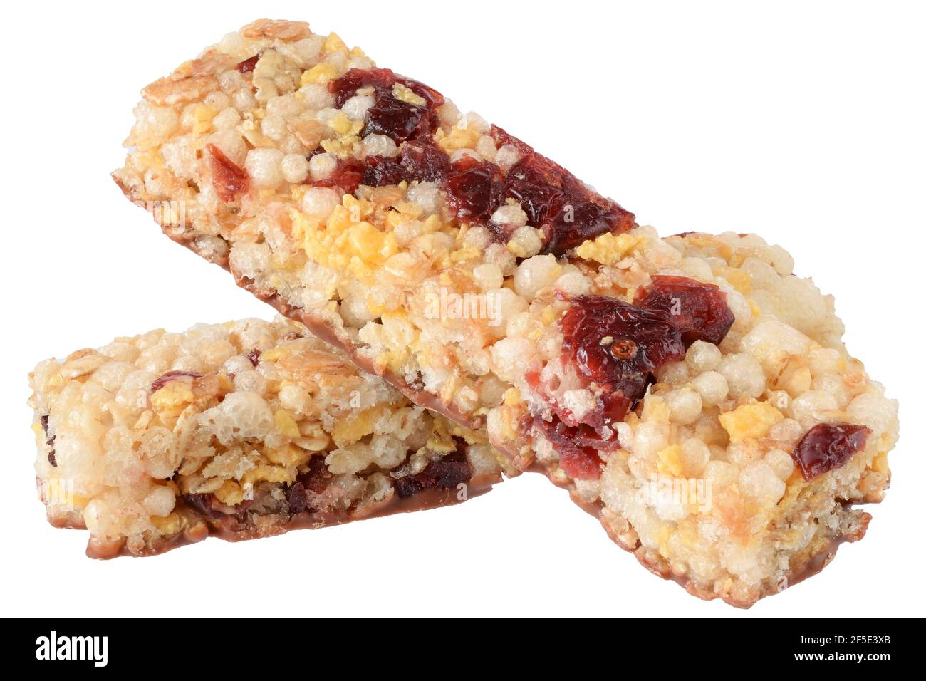 Whole-cereal bar with cranberries and puffed rice Stock Photo - Alamy