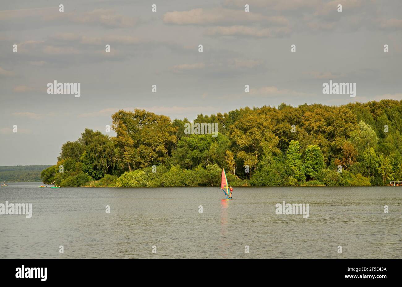 Ispanka (Spaniard) peninsula at Senezh lake in Solnechnogorsk (Sunny ...