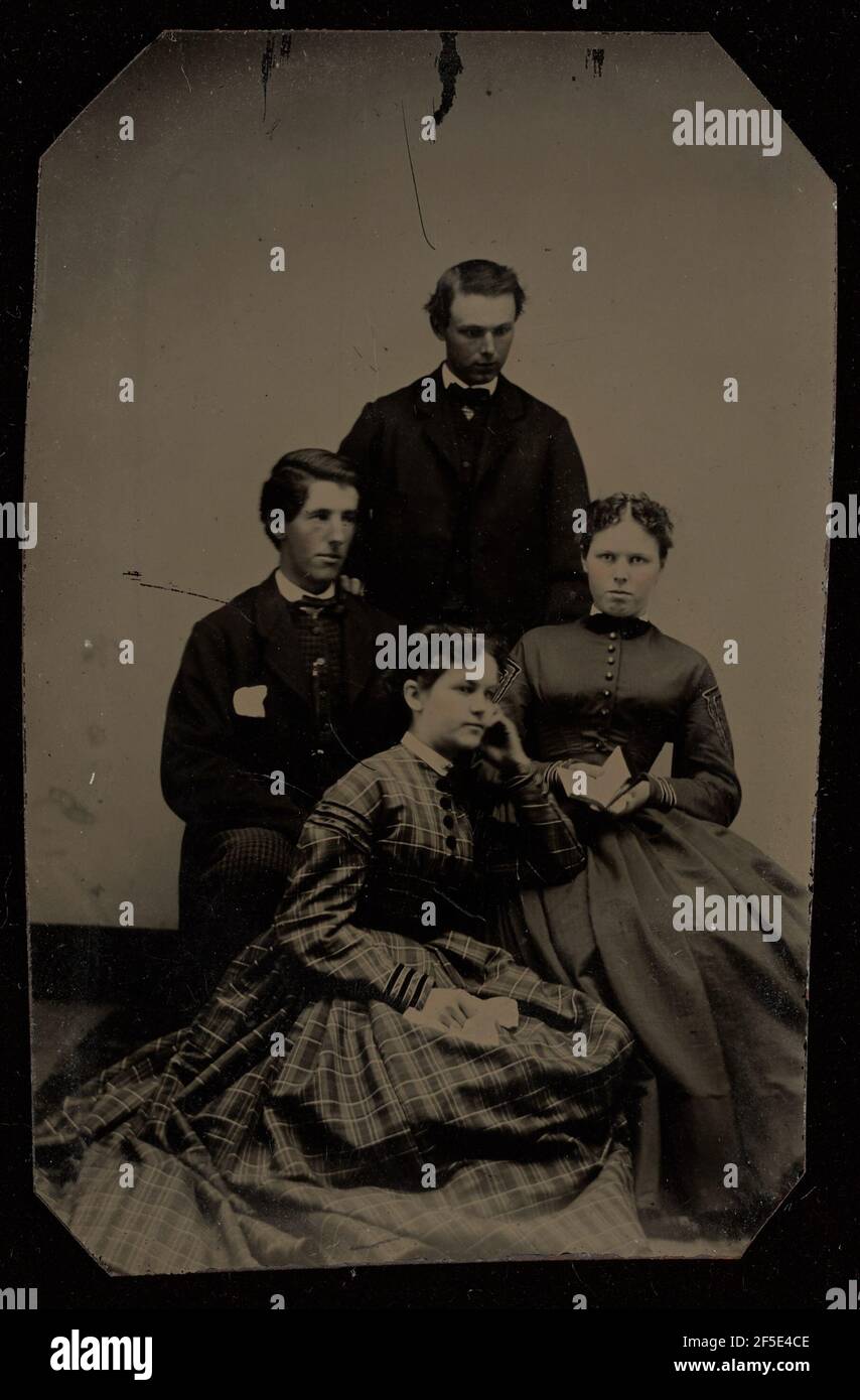 Portrait of an Unidentified Family. Unknown maker, American Stock Photo ...