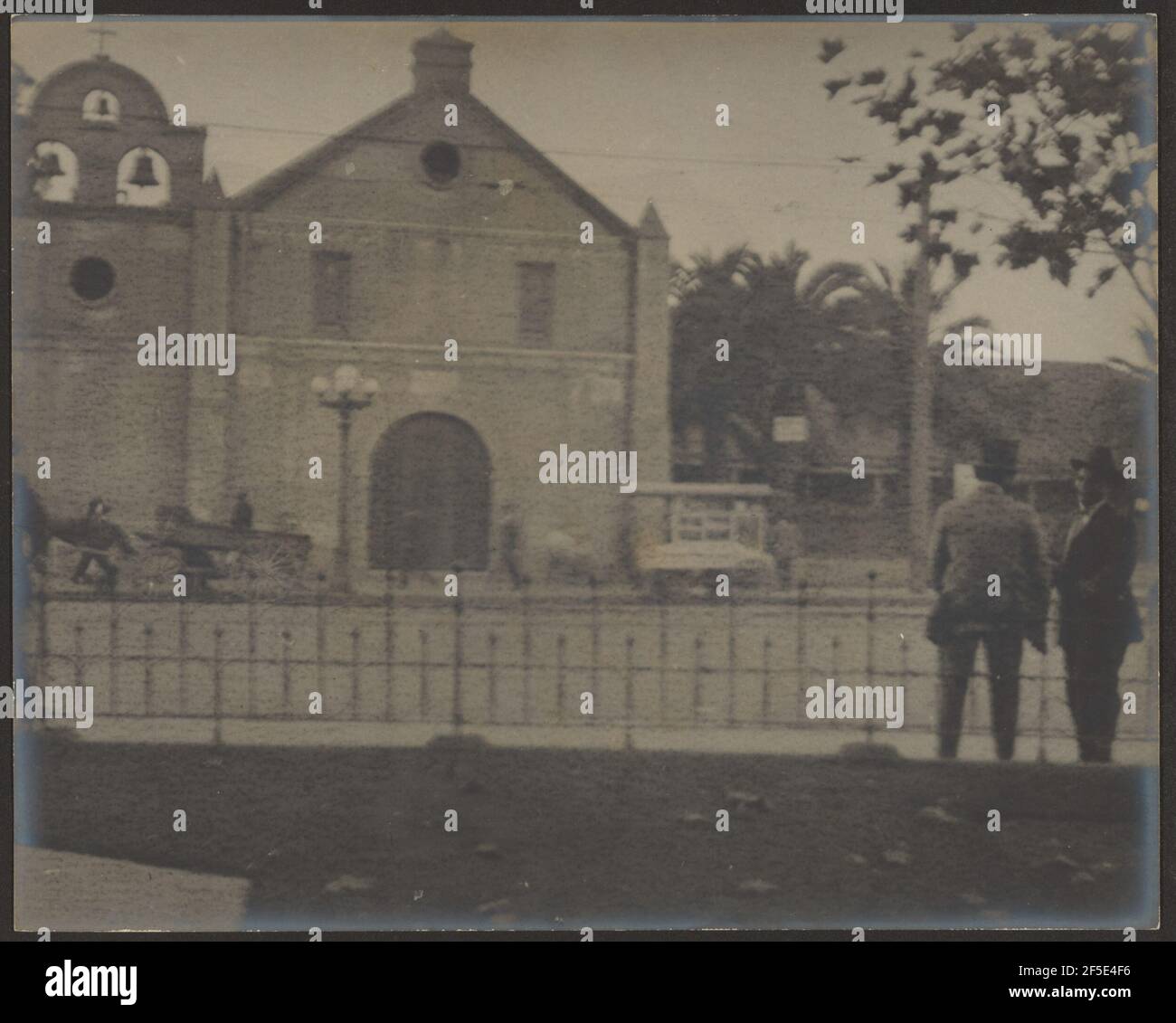 Men Standing Before Mission. Louis Fleckenstein (American, 1866 - 1943 ...