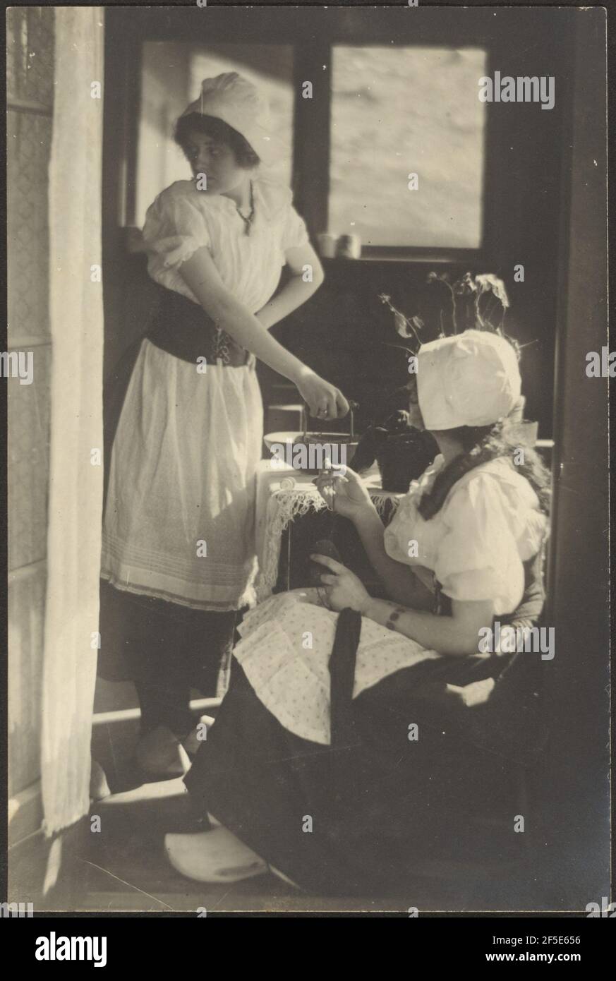 Two Women Dressed in Dutch Costumes. Louis Fleckenstein (American, 1866 ...
