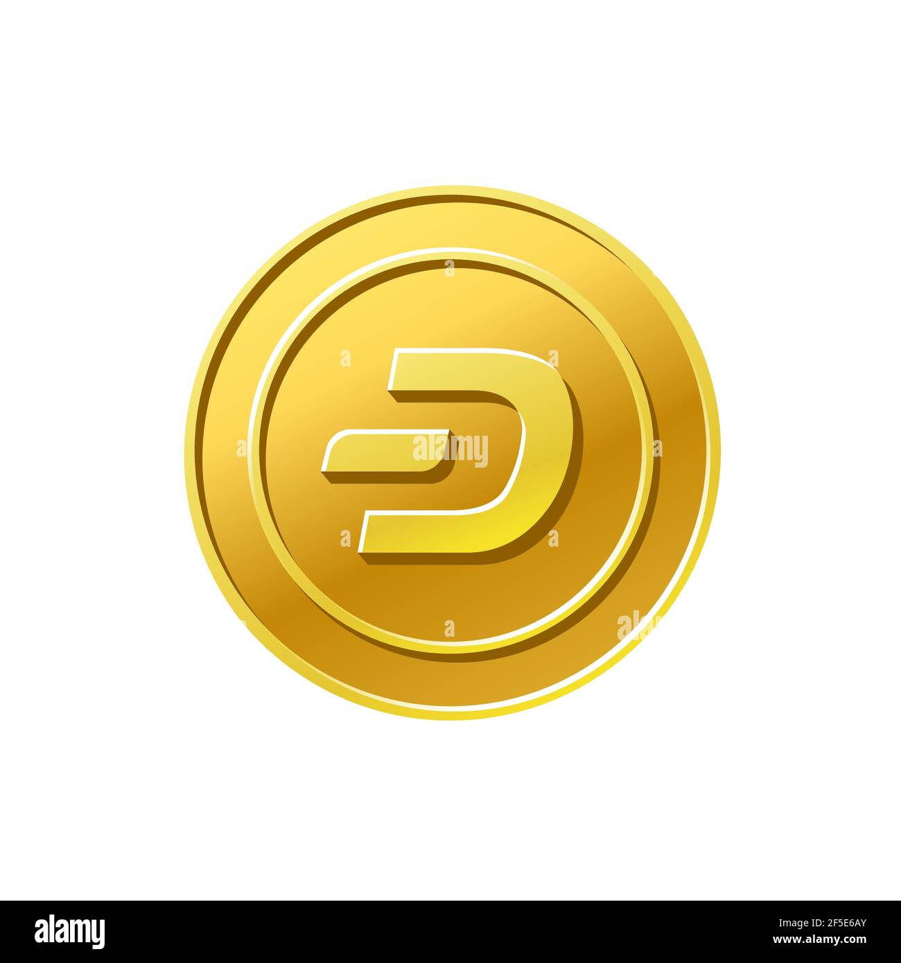 Dash crypto currency. Golden dash coin icon Stock Vector Image & Art ...