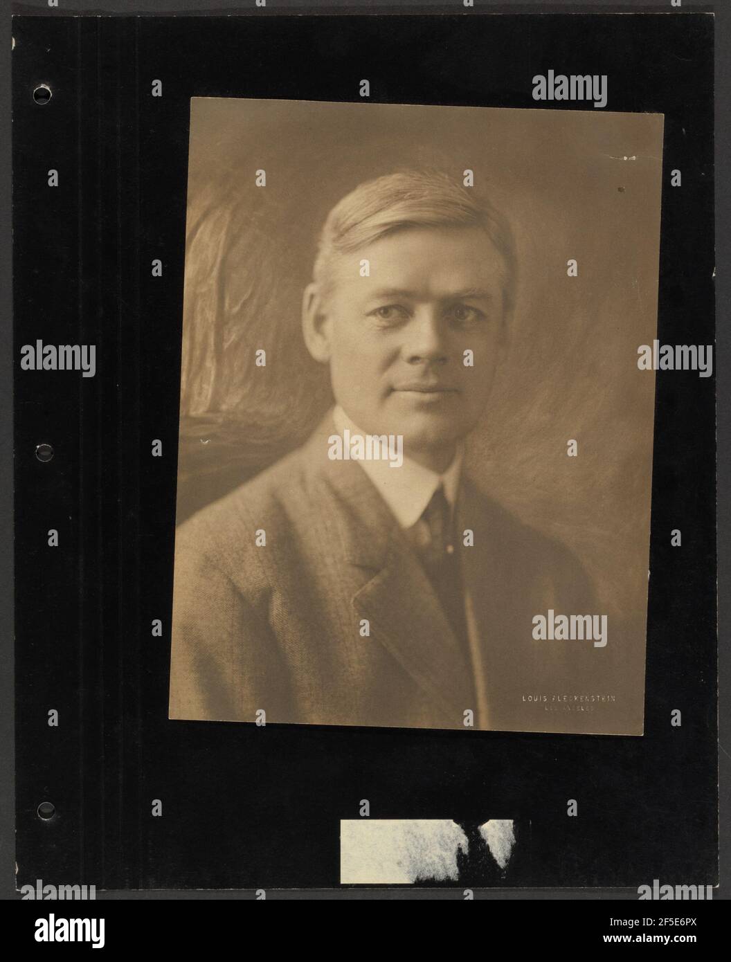 Portrait of a Man Seated Before Painted Backdrop. Louis Fleckenstein ...