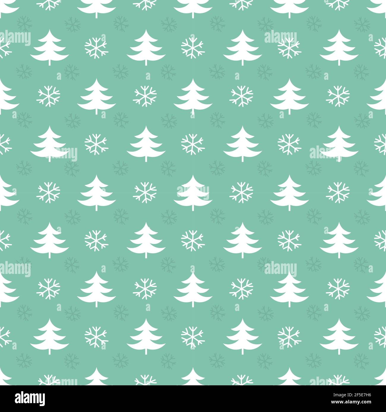 Christmas trees and snowflakes pattern. Vector illustration Stock ...