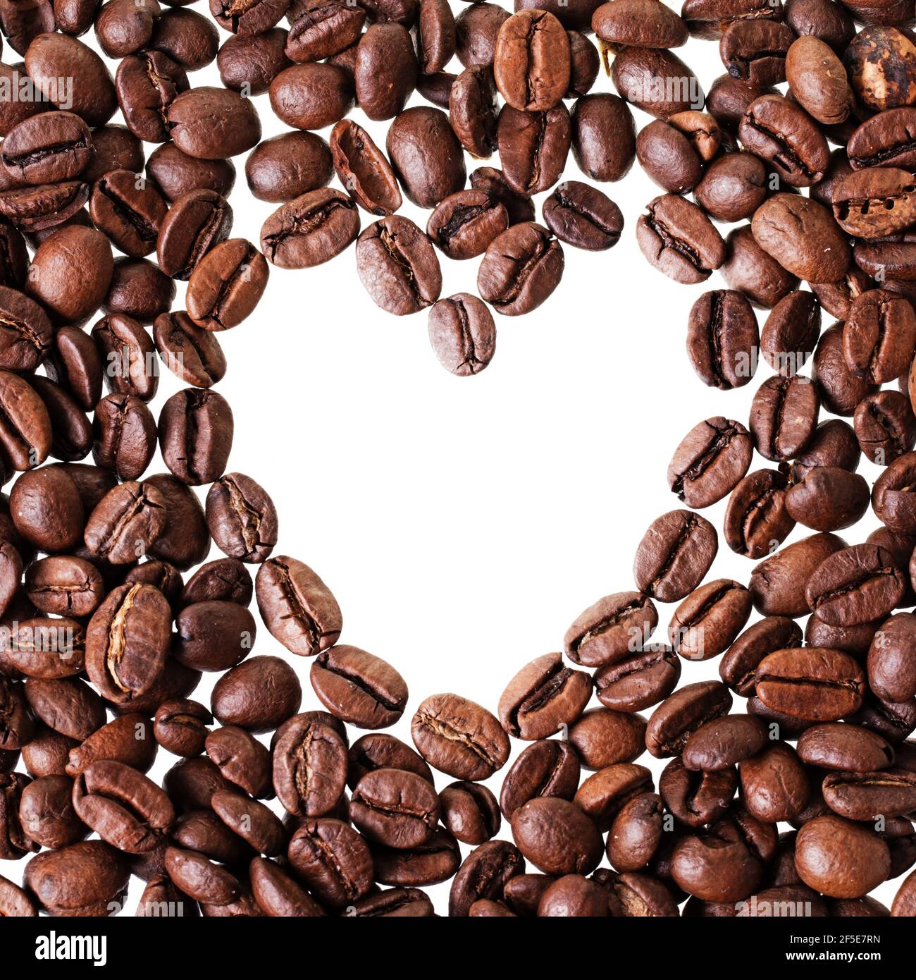 Heart made from coffee beans isolated on a white background Stock Photo ...