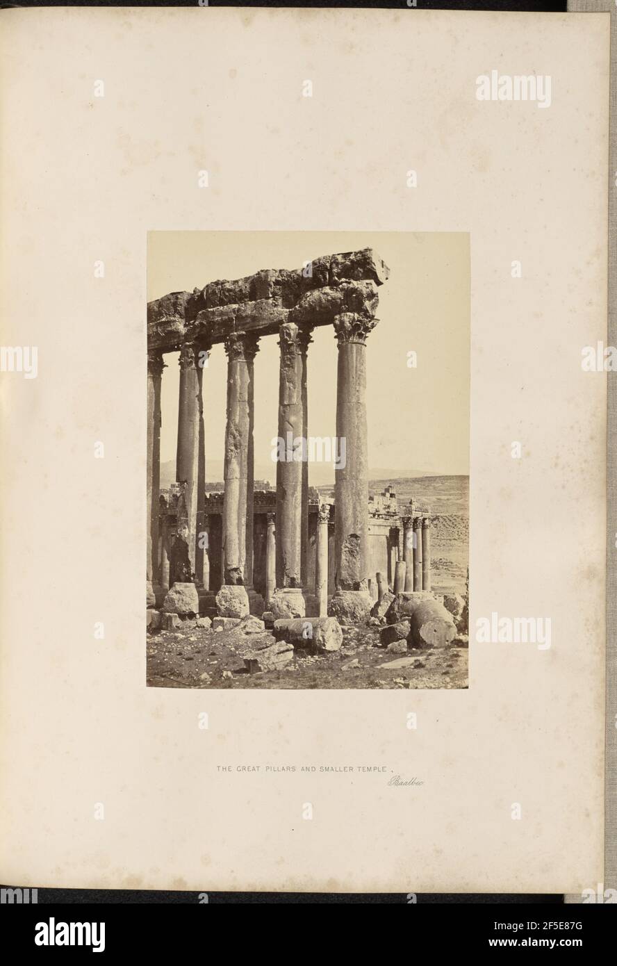 The Great Pillars and Smaller Temple, Baalbec. Francis Frith (English ...