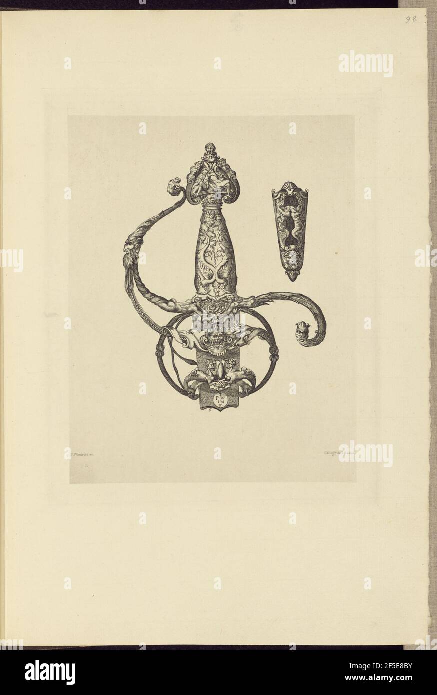Design for a Sword Hilt by Pierre Woeiriot. Édouard Baldus (French, born Germany, 1813 - 1889 ...