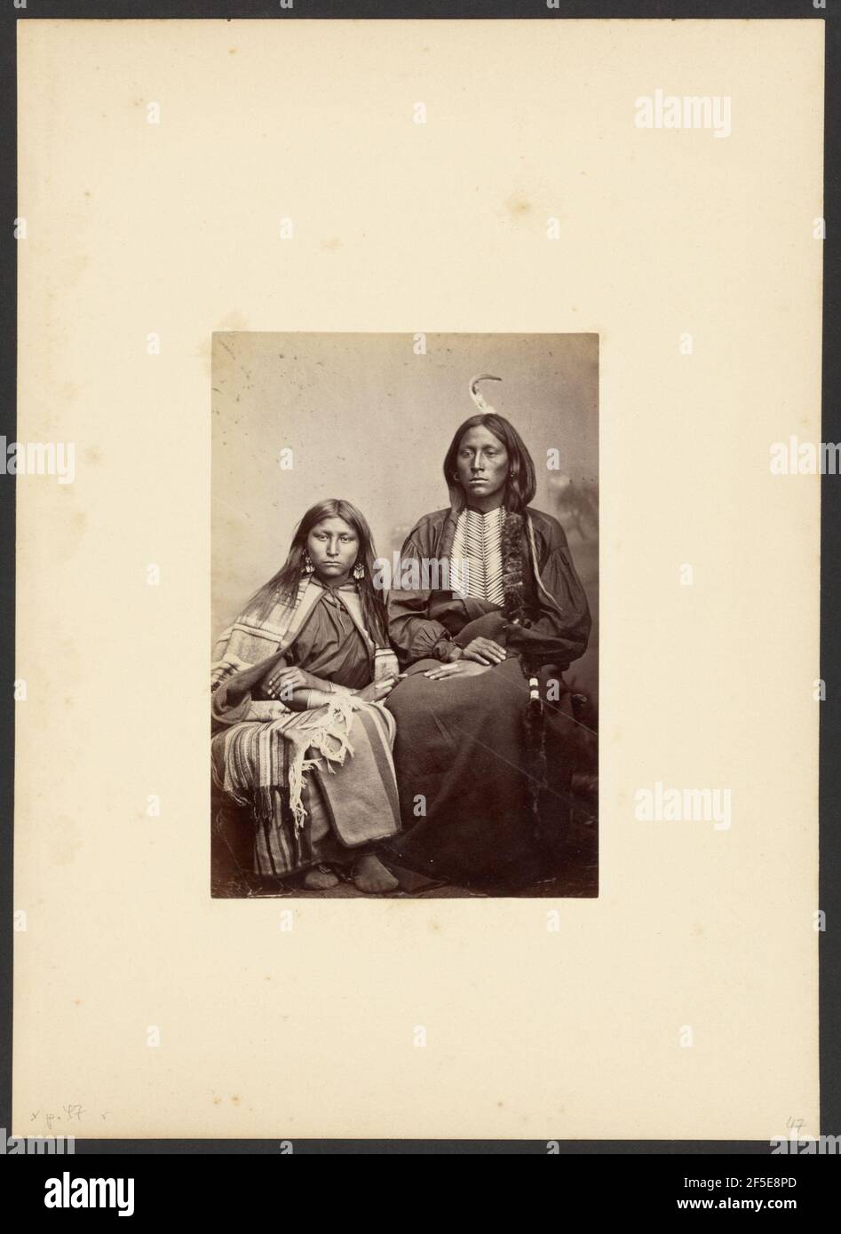 Kiowa Chief, Tomeatho Trailing the Enemy, Eonah-pah and Squaw, Probably ...