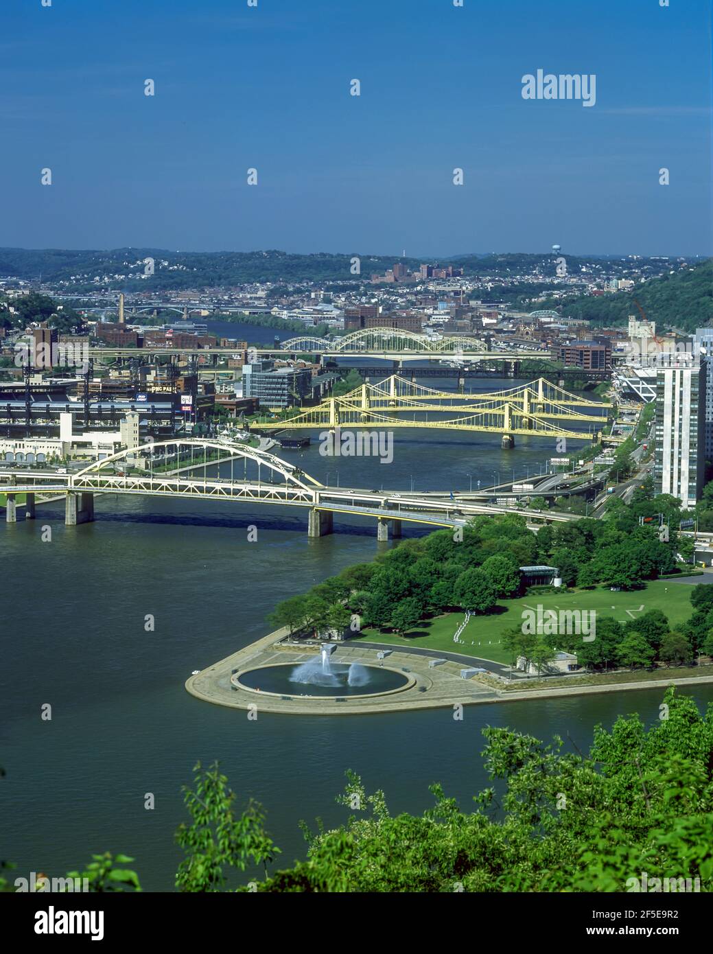 2002 HISTORICAL ALLEGHANY RIVER BRIDGES THE POINT STATE PARK PITTSBURGH ...