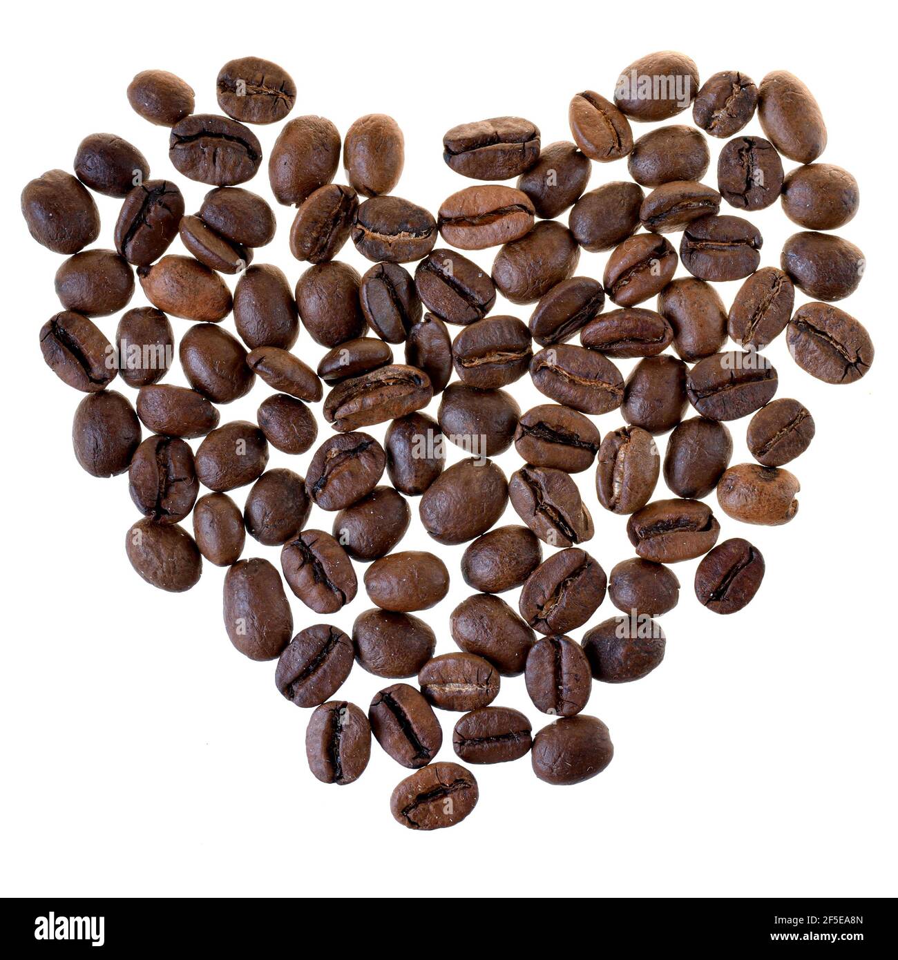 Heart made from coffee beans isolated on a white background Stock Photo ...