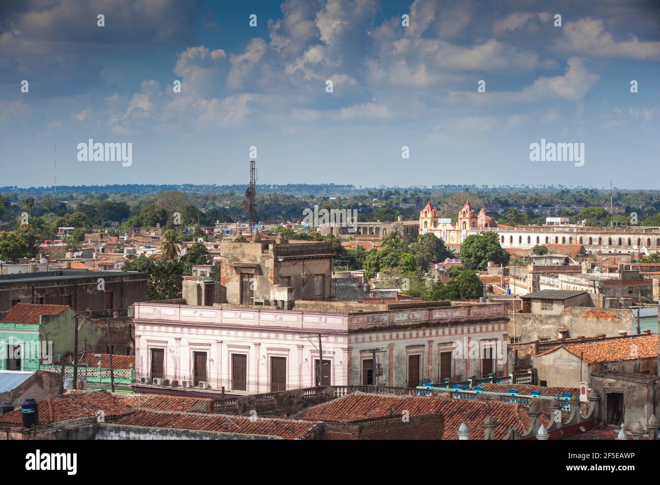 Cuba, Camaguey, Camaguey Province, View of city looking towards La Gran ...