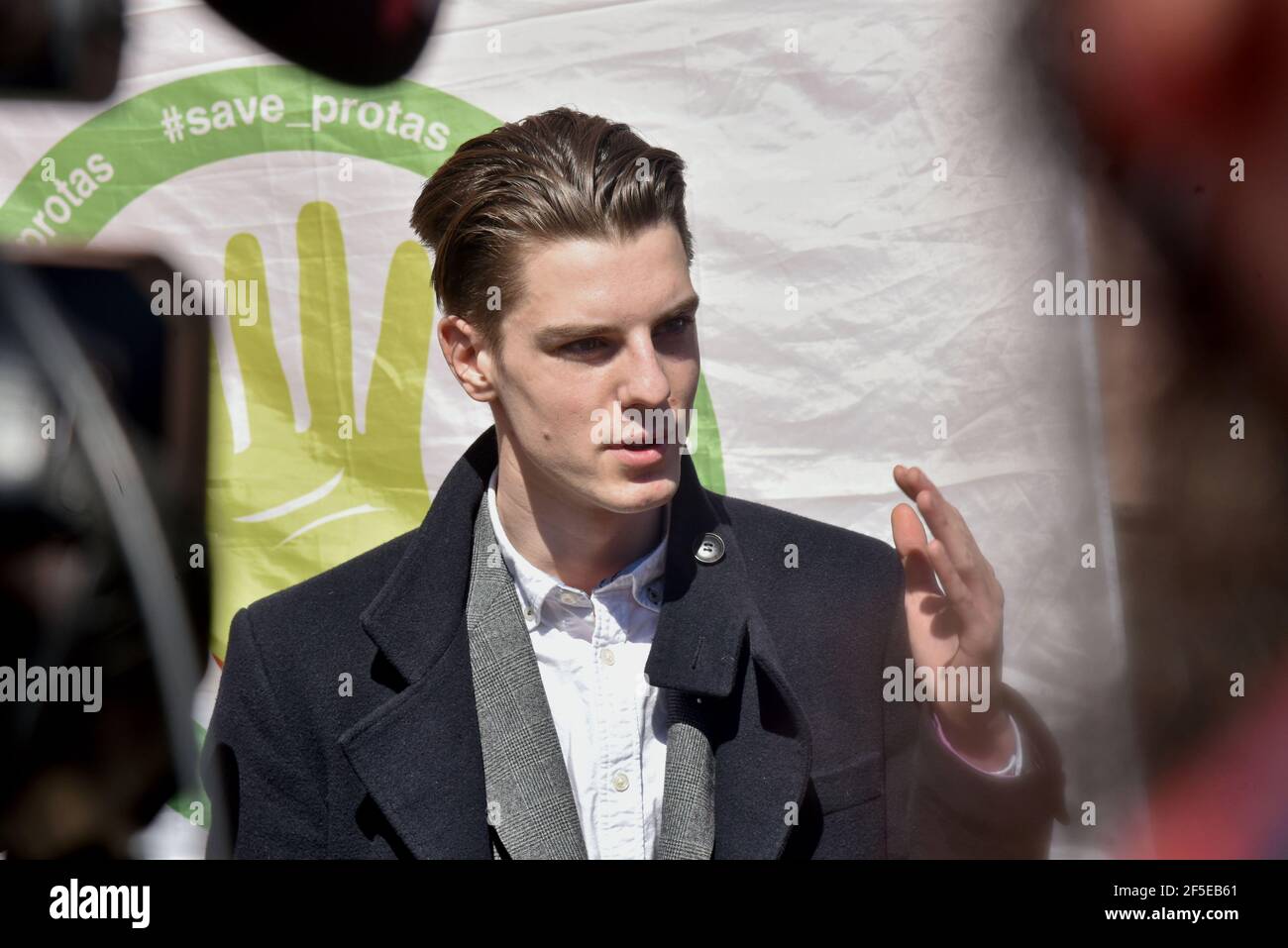 KYIV, UKRAINE - MARCH 26, 2021 - An activist and head of the Let's ...