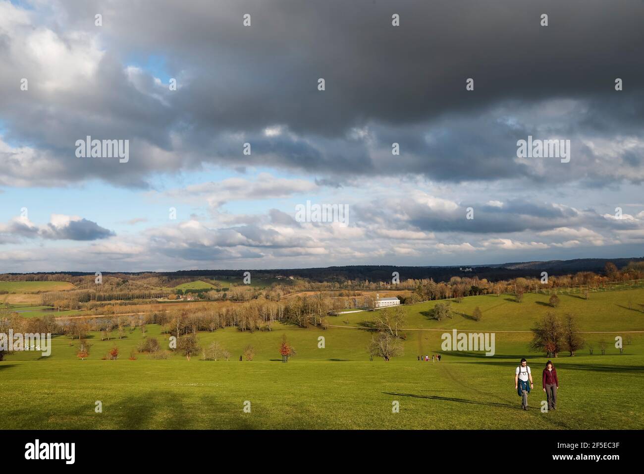 Walkers in the grounds of Culham Court, owned by billionaire Urs ...