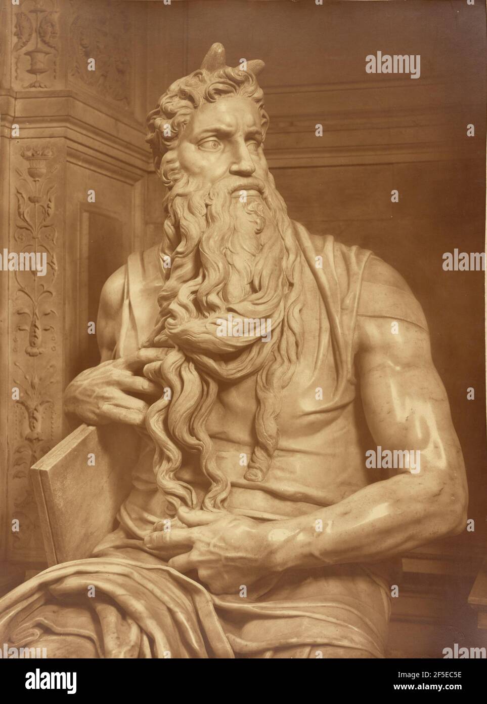 Marble Sculpture of Moise by Michael-Angelo, part of the composition of ...