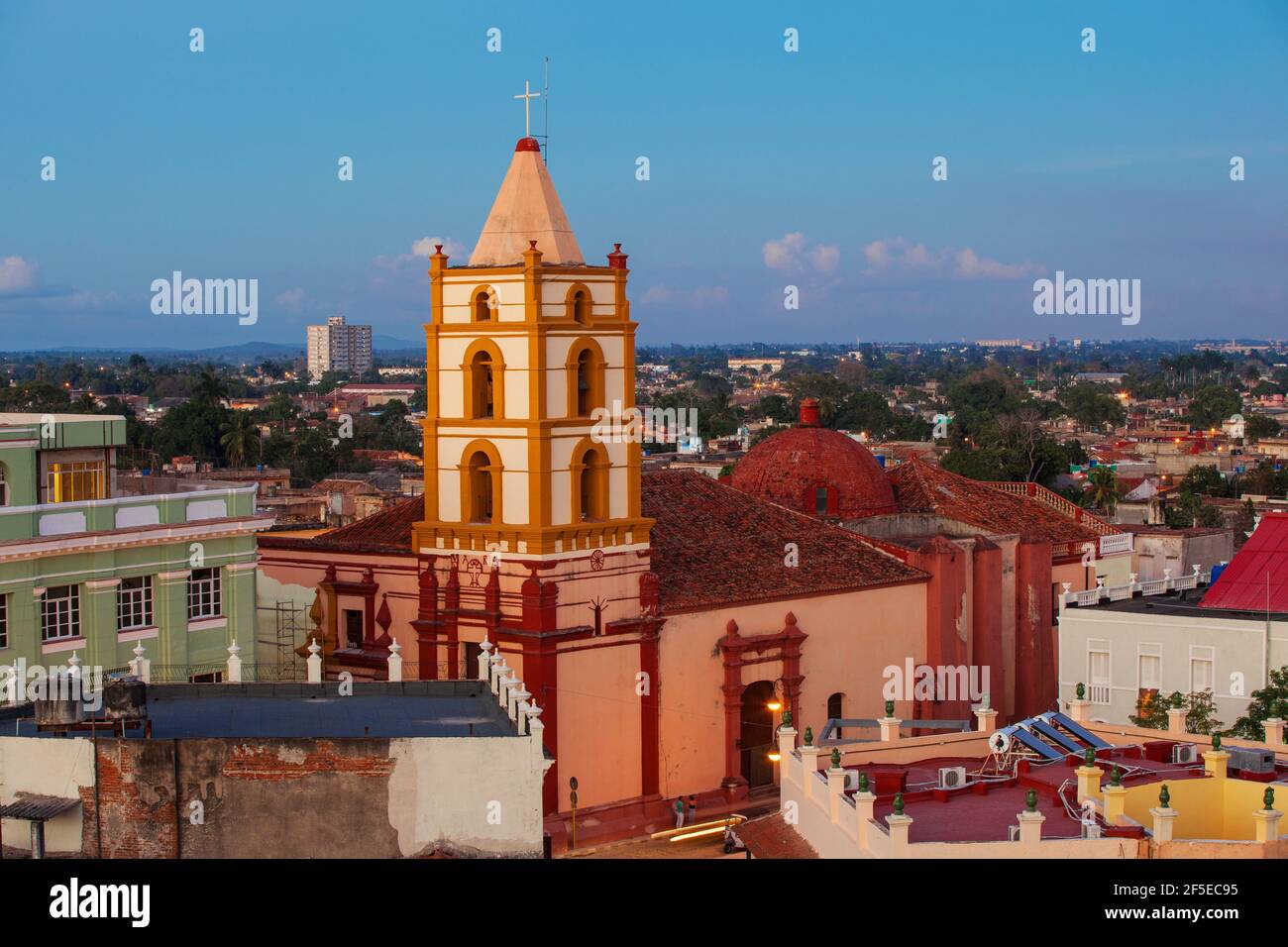 Cuba, Camaguey, Camaguey Province, View of city looking towards La Gran ...