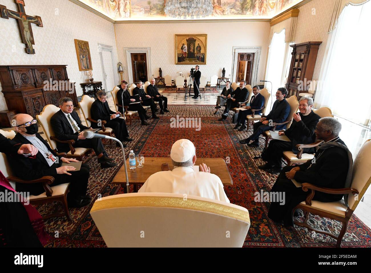 Rome, Italy. 26th Mar, 2021: Pope Francis meets Members of the Vatican ...