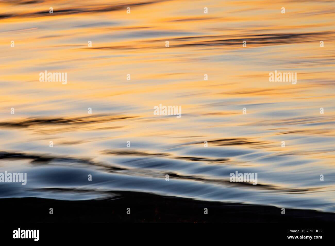 Vivid lights of the sea sunset with long exposure effect Stock Photo ...