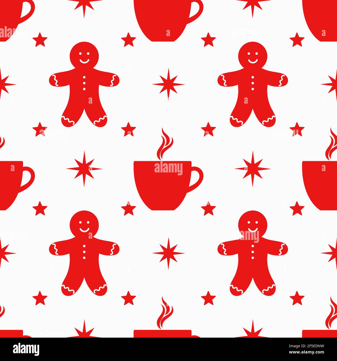 Christmas red flat design seamless pattern illustration Stock Vector ...