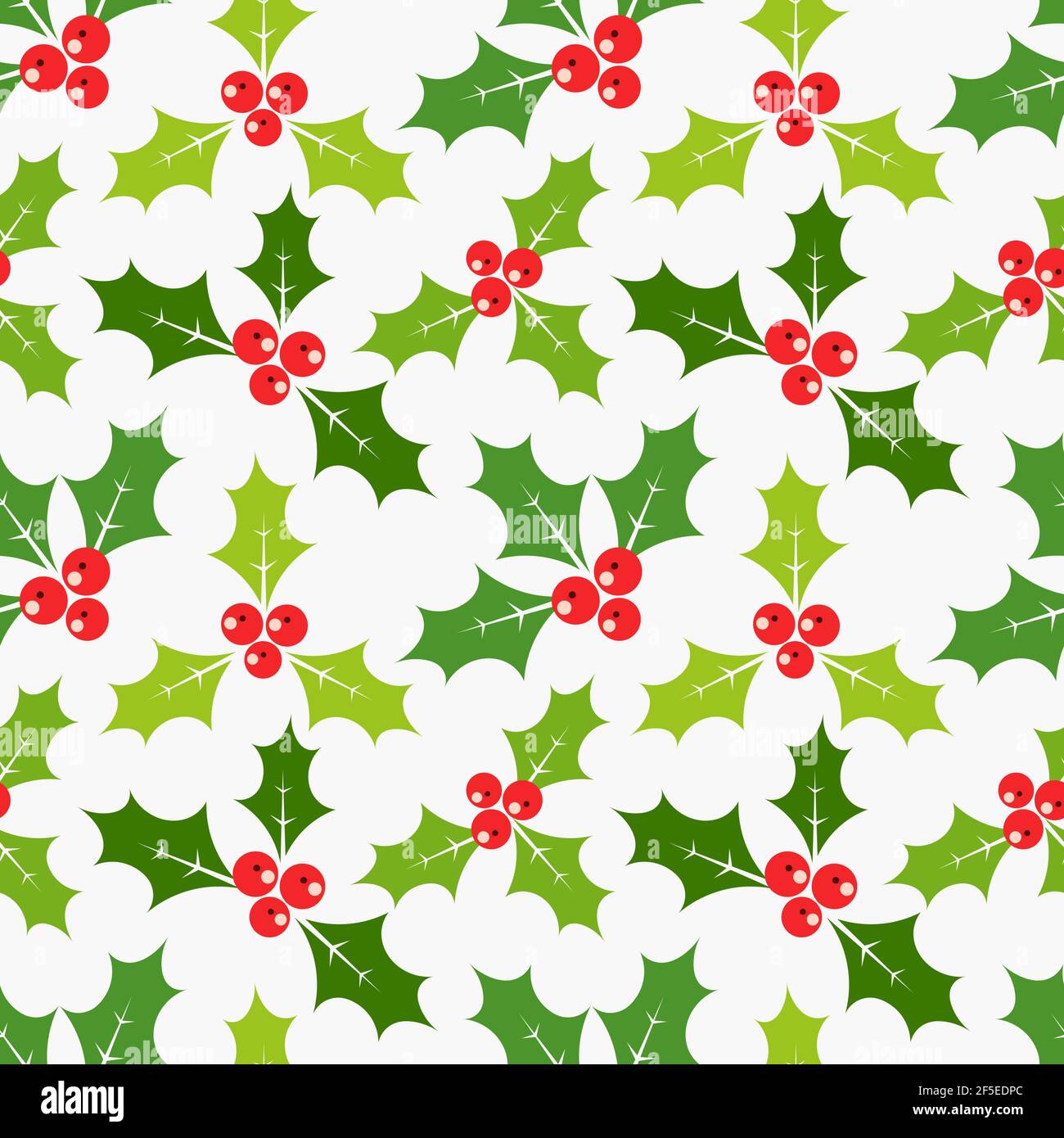 Christmas holly berries seamless pattern illustration Stock Vector ...