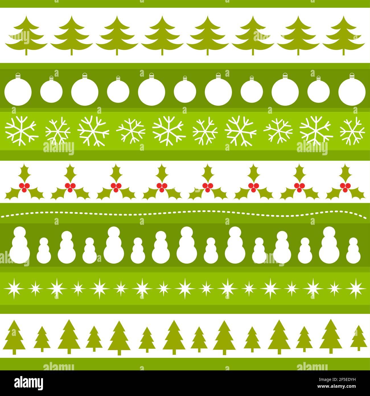 Green Christmas ornaments patterns. Vector illustration Stock Vector ...