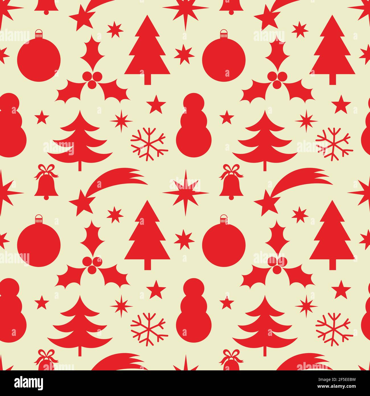 Christmas red symbols pattern. Vector illustration Stock Vector Image ...