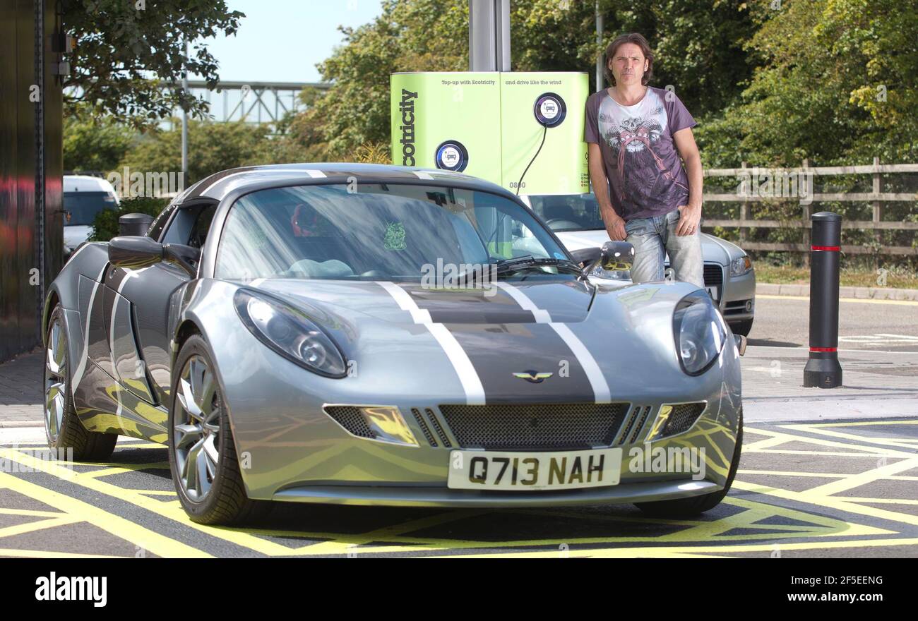 Dale Vince, owner of Ecotricity, at a charging station in Michael's ...