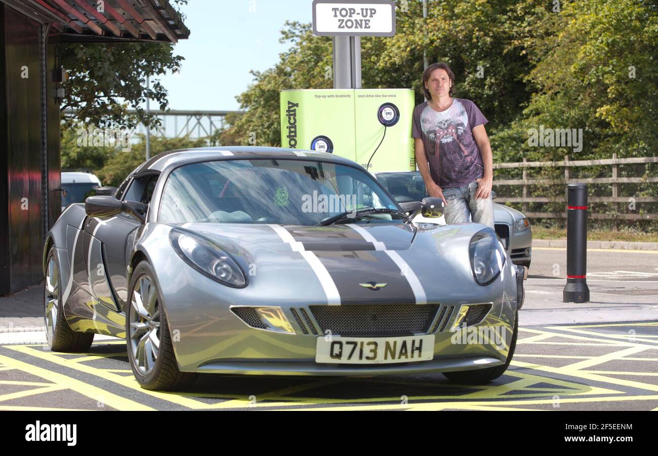 Dale Vince, owner of Ecotricity, at a charging station in Michael's ...