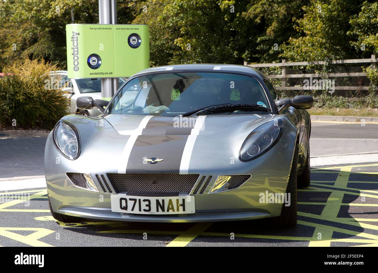 An Ecotricity charging station in Michael's Wood service station on the ...