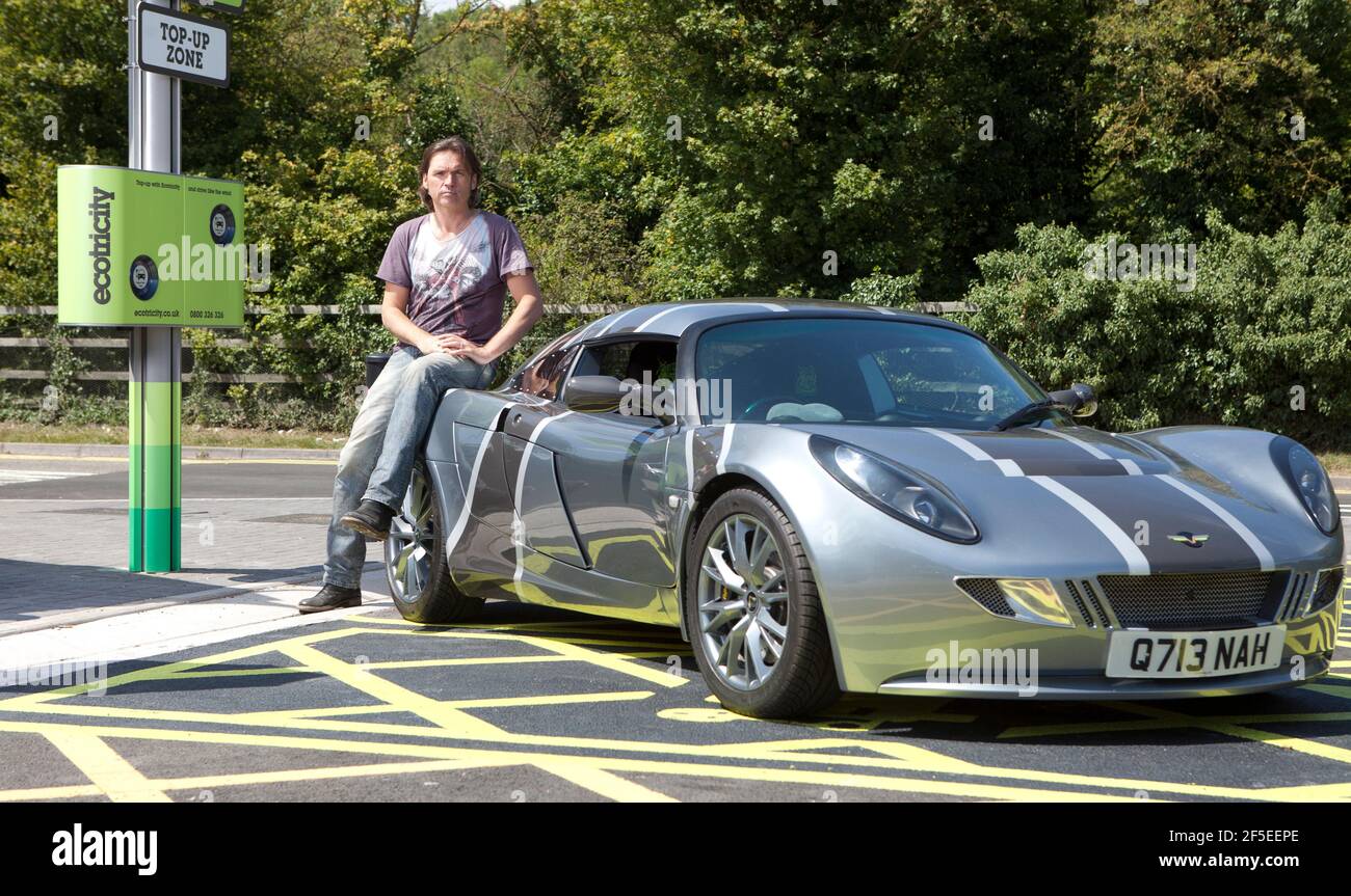 Dale Vince, owner of Ecotricity, at a charging station in Michael's ...