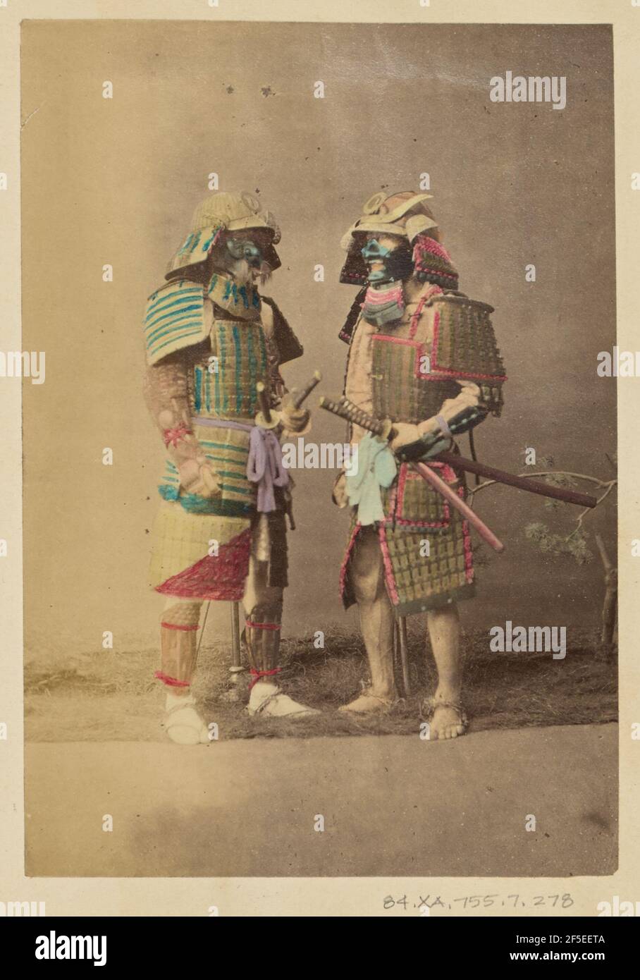 Two Japanese warriors in full dress costumes Stock Photo - Alamy