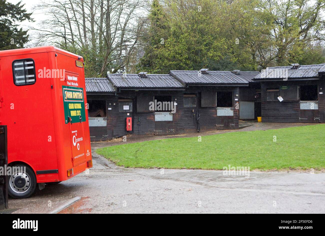 Paul Nicholls horse training stables in Ditcheat, Somerset Stock Photo ...