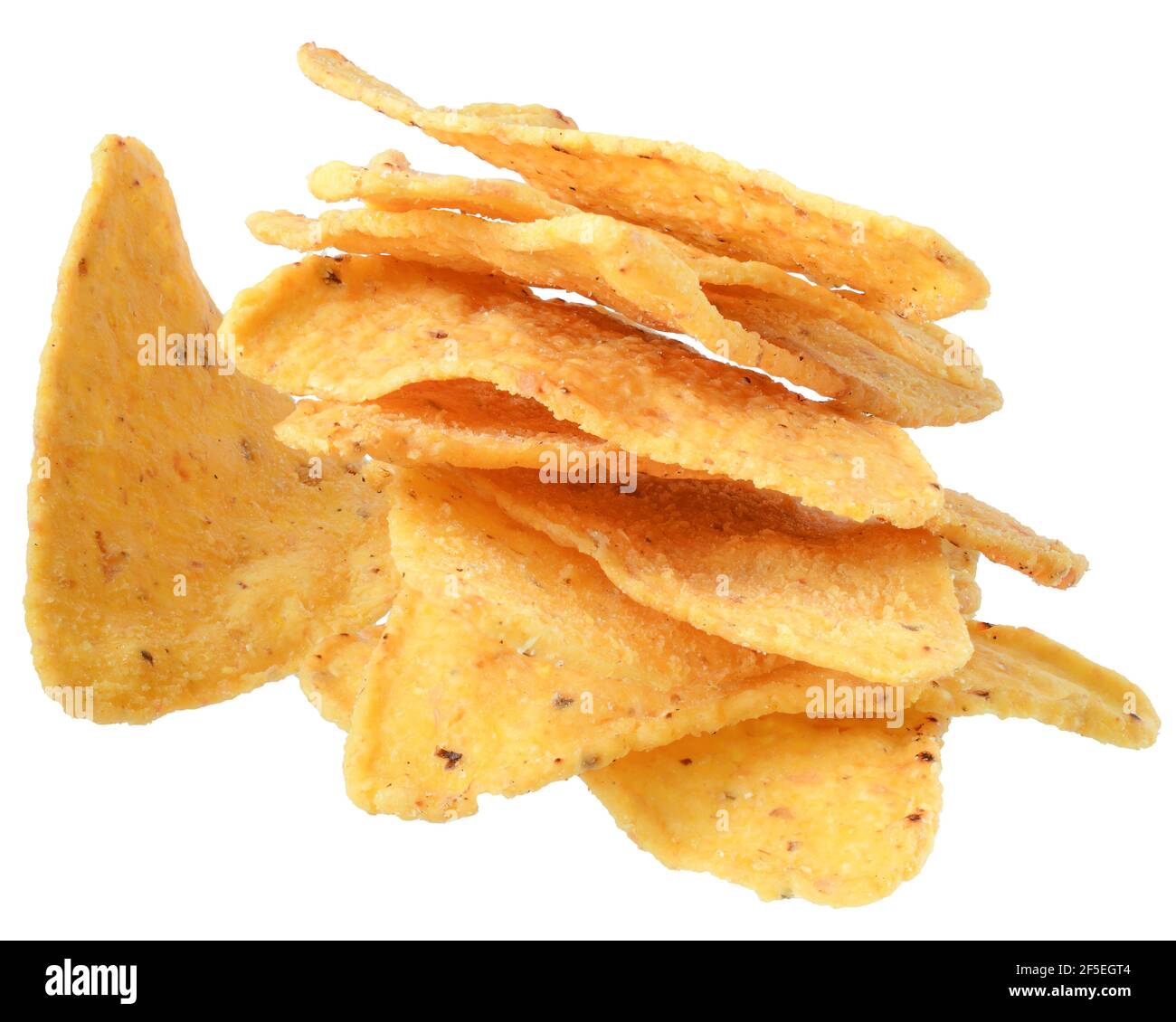 Heap of corn chips isolated on white background Stock Photo - Alamy
