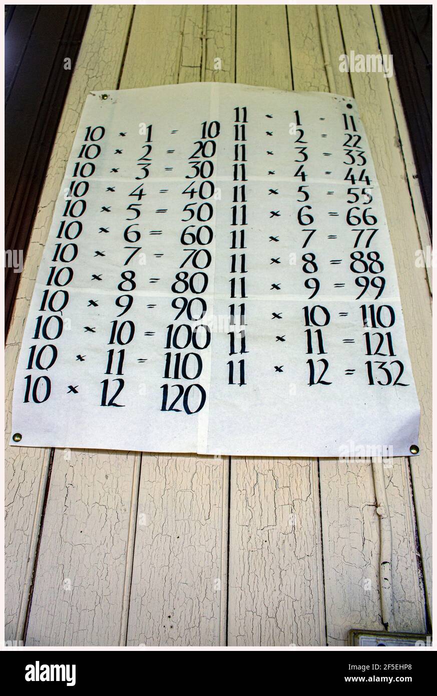 School times table hi-res stock photography and images - Alamy