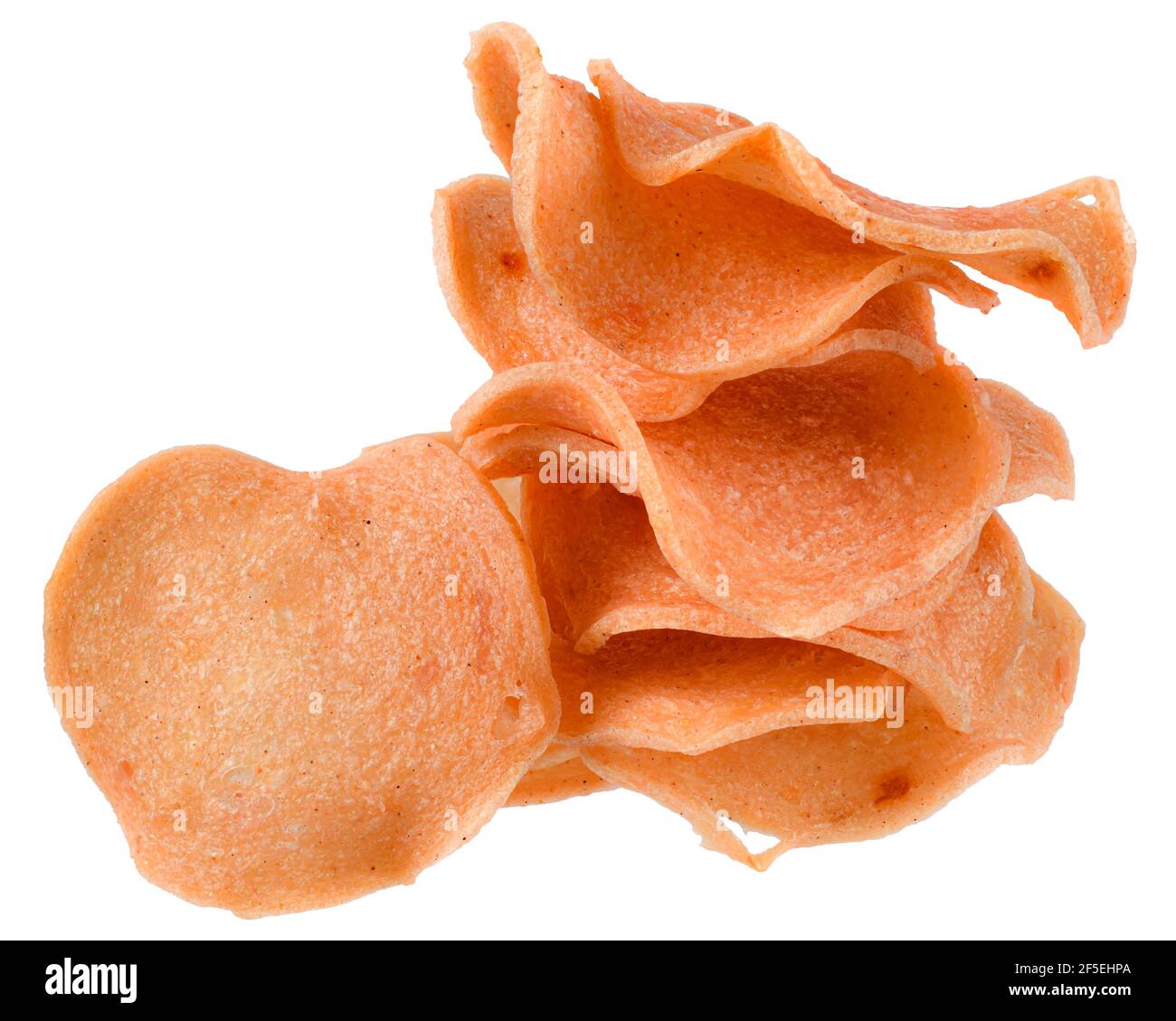 Heap of meat-stuffed crisps isolated on a white background Stock Photo ...