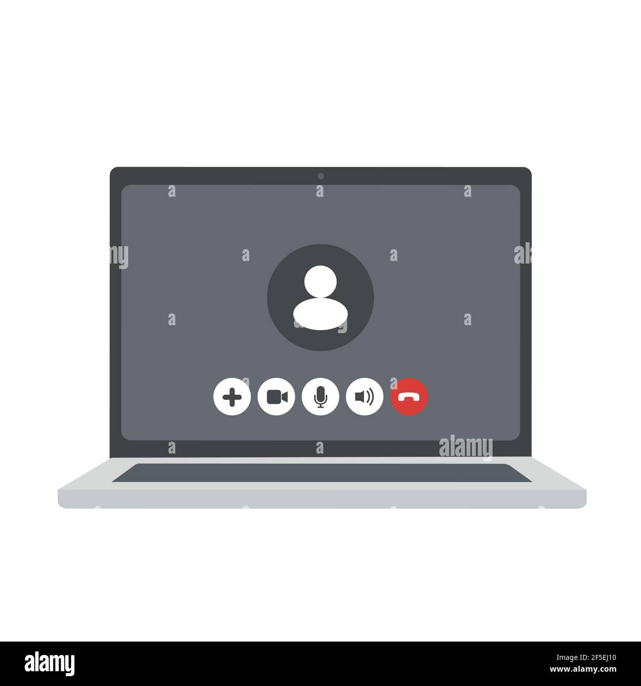 Online video call interface template with user icon. Online business ...