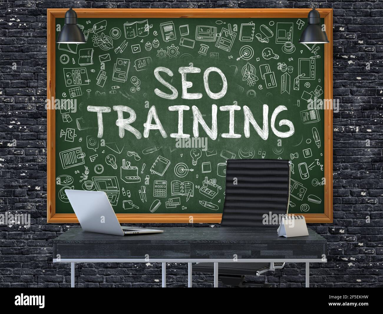 SEO - Search Engine Optimization - Training - Hand Drawn on Green ...